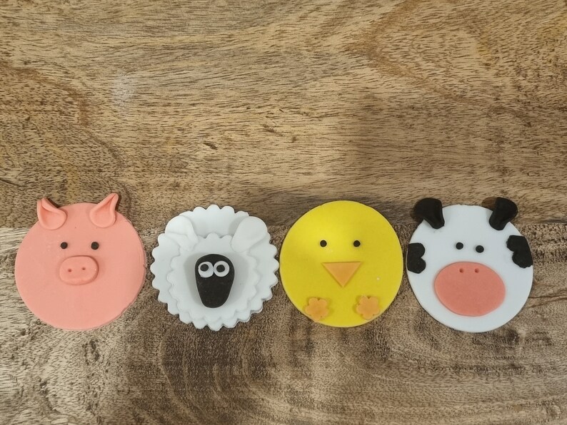 Farm Animal Cupcake Toppers - Etsy