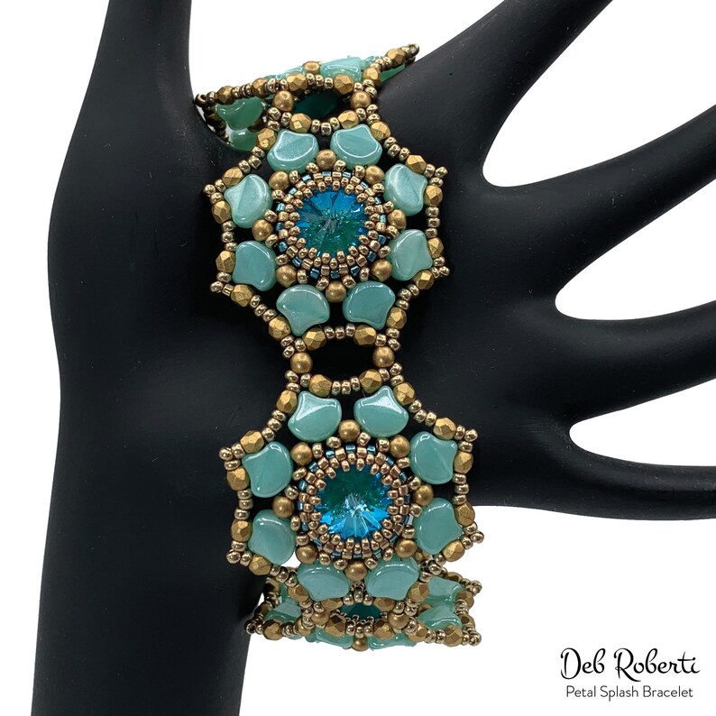 Petal Splash Bracelet Beaded Pattern Tutorial by Deb Roberti - Etsy