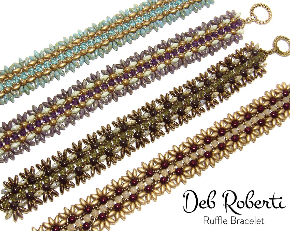 Ruffle Bracelet Beaded Pattern Tutorial by Deb Roberti (digital ...