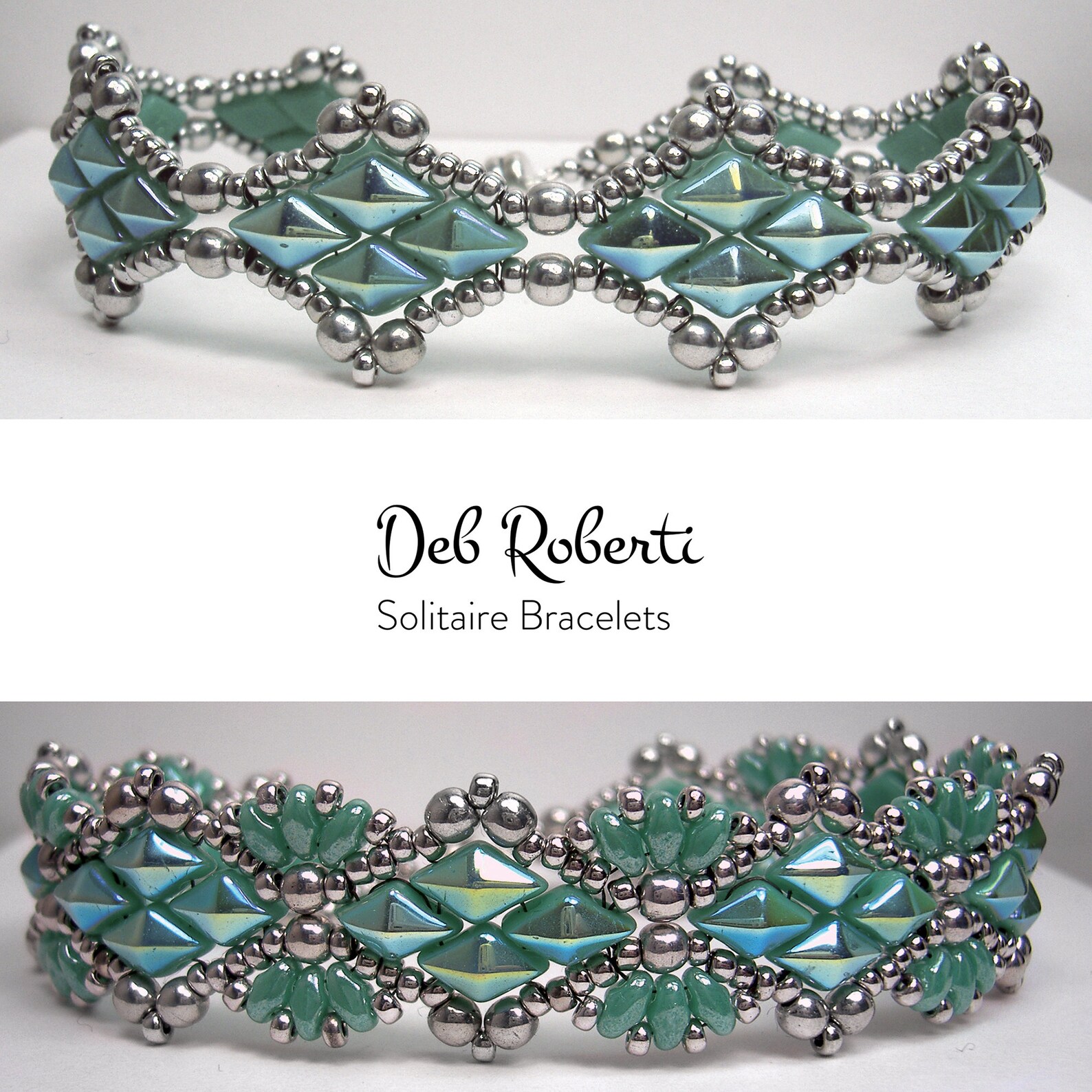 Solitaire Bracelets Beaded Pattern Tutorial by Deb Roberti (digital ...