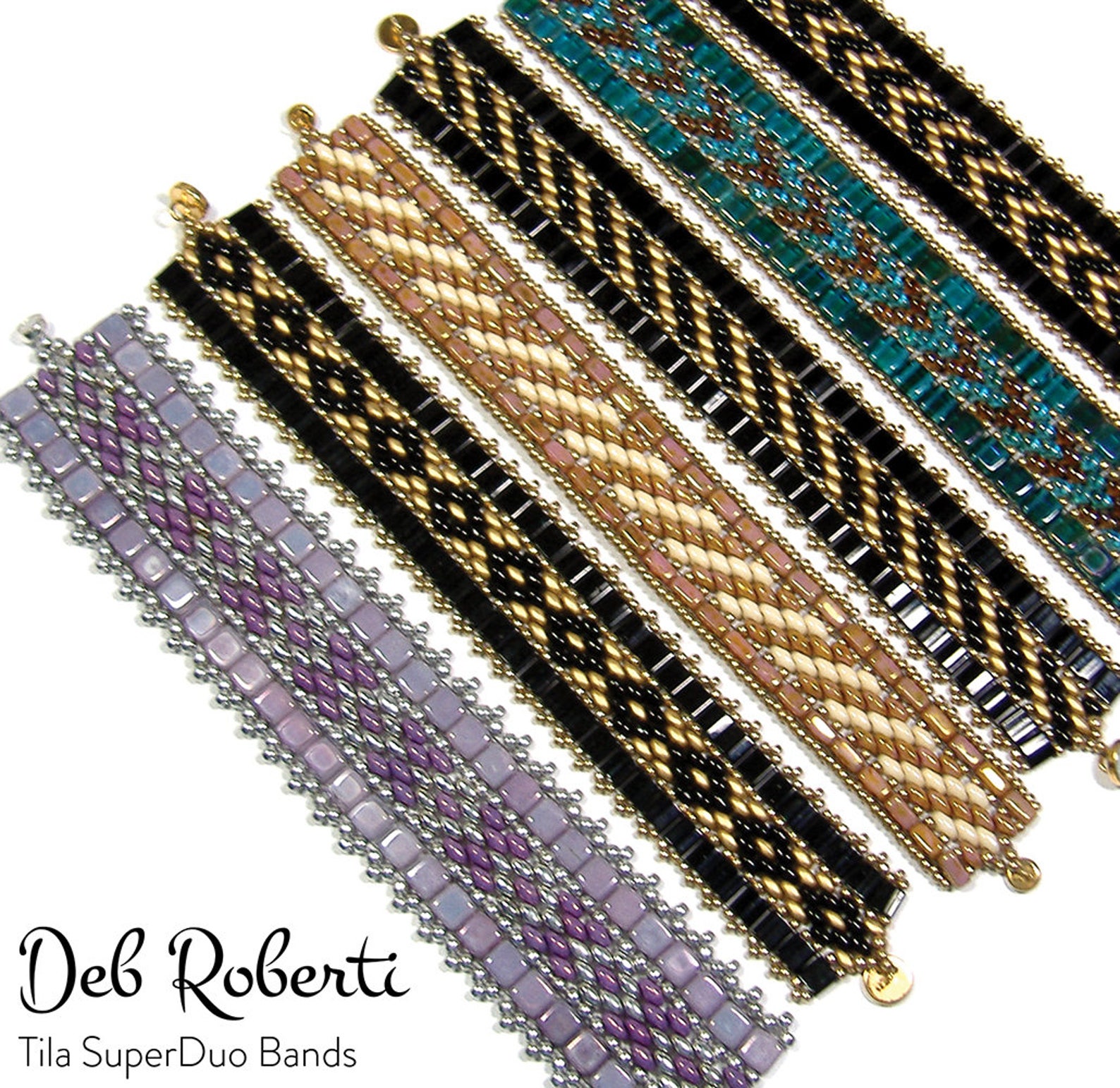 Tila Superduo Bands Beaded Pattern Tutorial by Deb Roberti digital ...