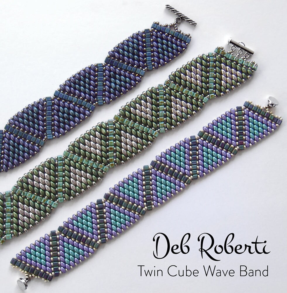 Twin Cube Wave Band Beaded Pattern Tutorial by Deb Roberti | Etsy