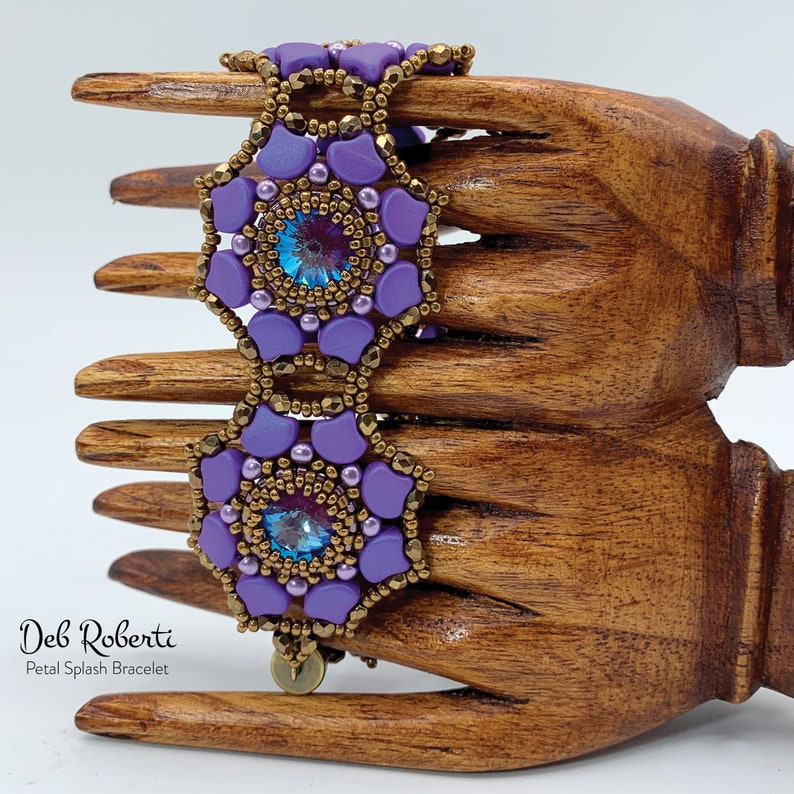 Petal Splash Bracelet Beaded Pattern Tutorial by Deb Roberti - Etsy