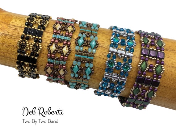 Two by Two Band Beaded Pattern Tutorial by Deb Roberti | Etsy Canada