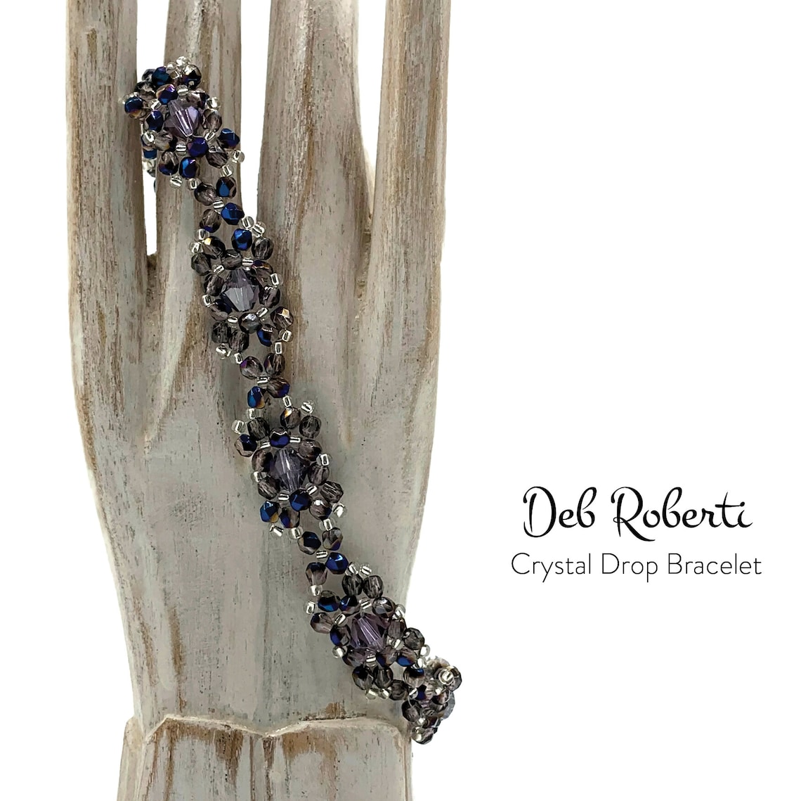 Crystal Drop Bracelet beaded pattern tutorial by Deb Roberti | Etsy