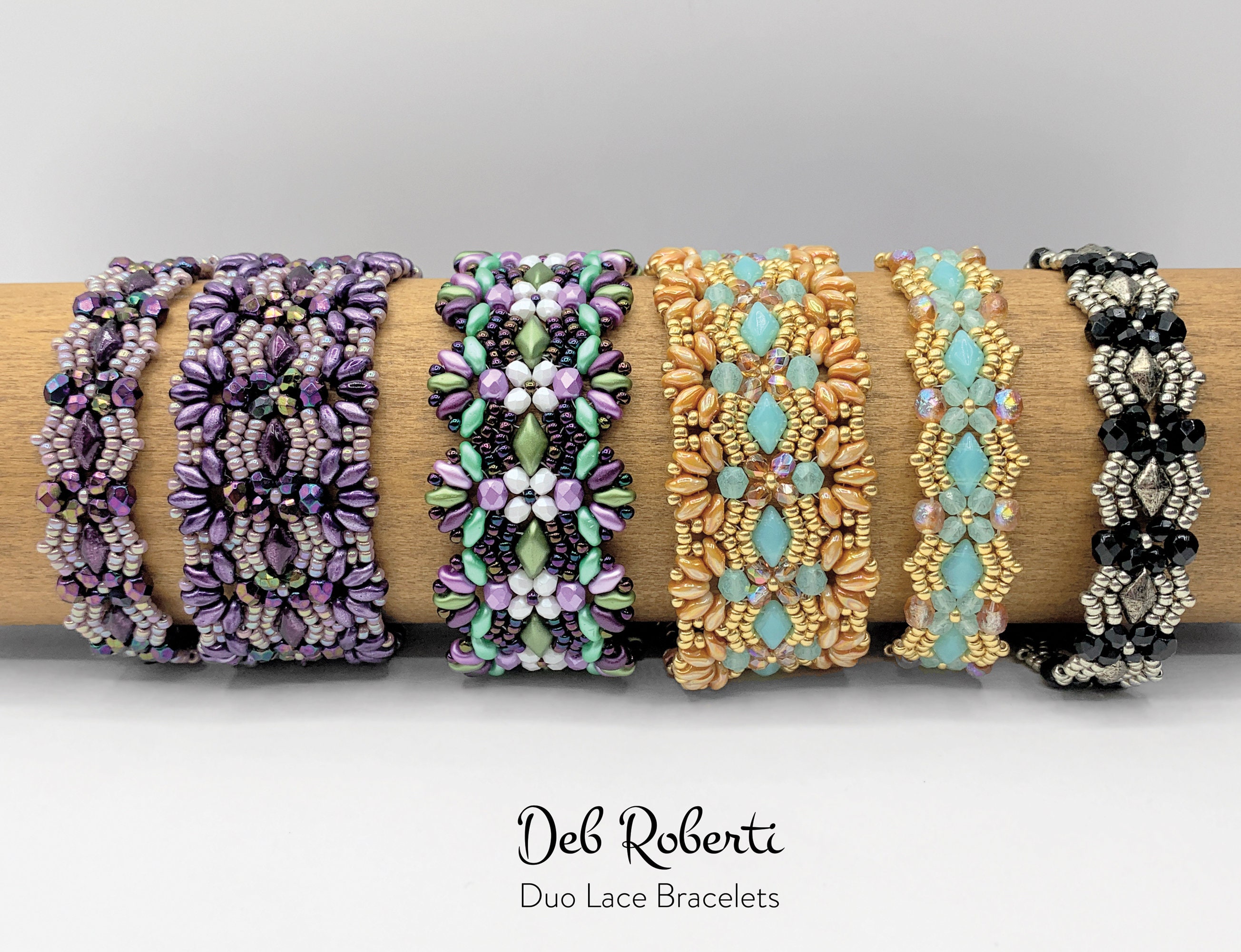 Duo Lace Bracelets Beaded Pattern Tutorial by Deb Roberti (digital ...