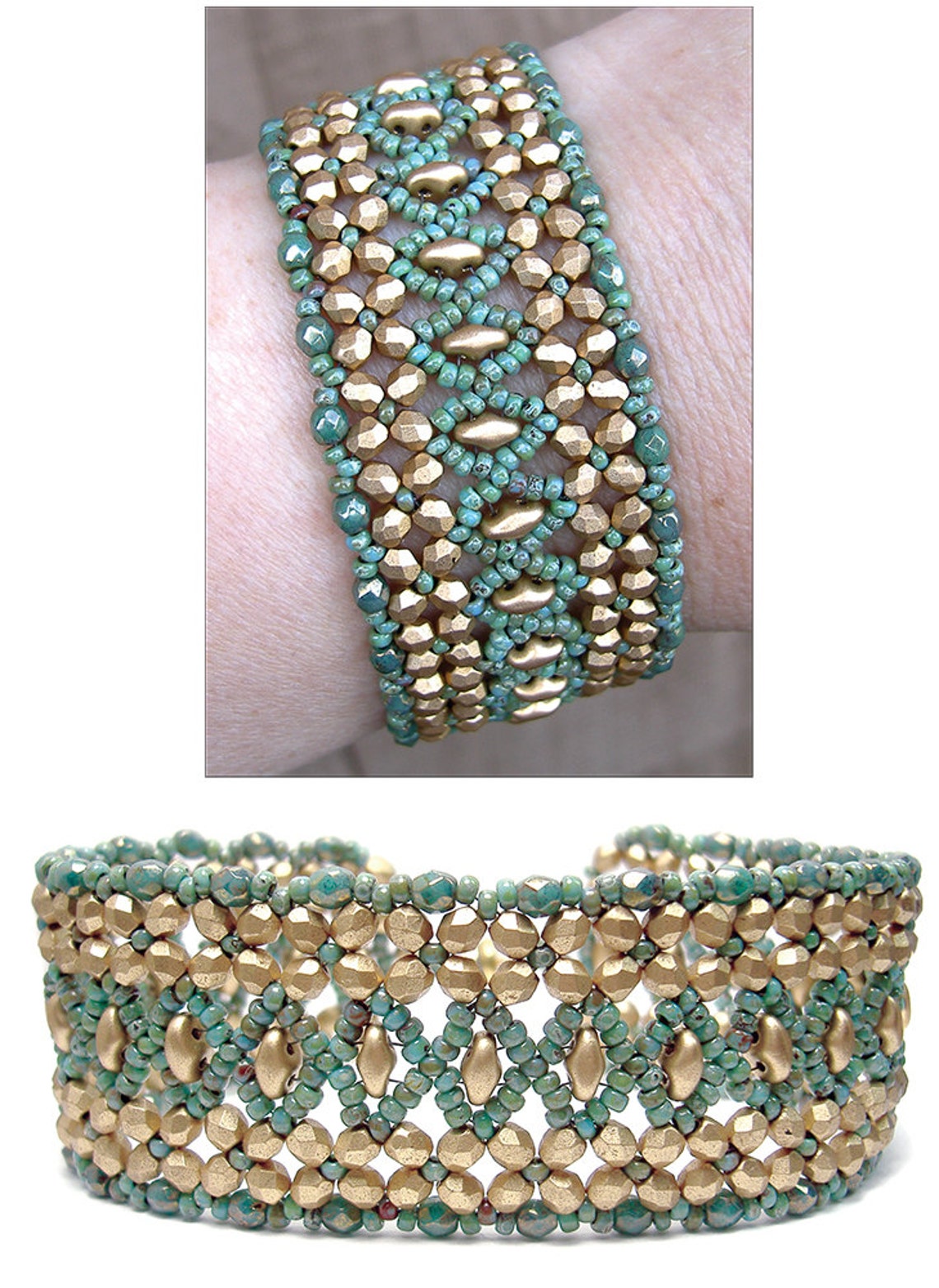 Harlequin Band Beaded Pattern Tutorial by Deb Roberti digital - Etsy