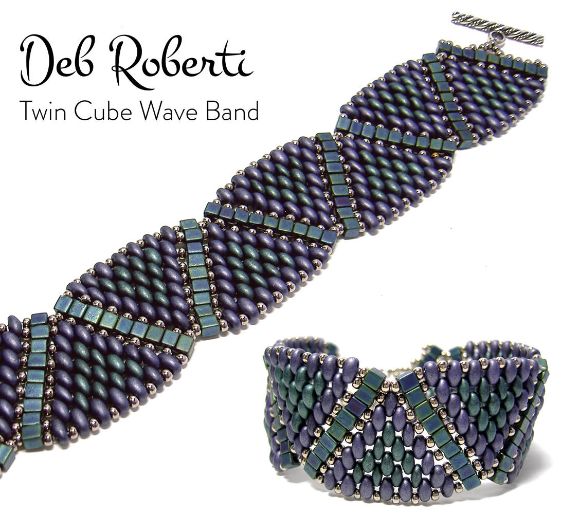 Twin Cube Wave Band Beaded Pattern Tutorial by Deb Roberti - Etsy