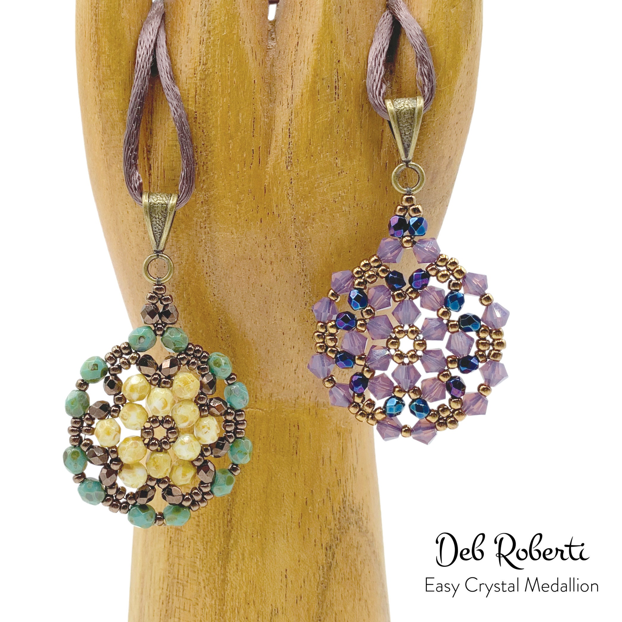 Easy Crystal Medallion Beaded Pattern Tutorial by Deb Roberti - Etsy