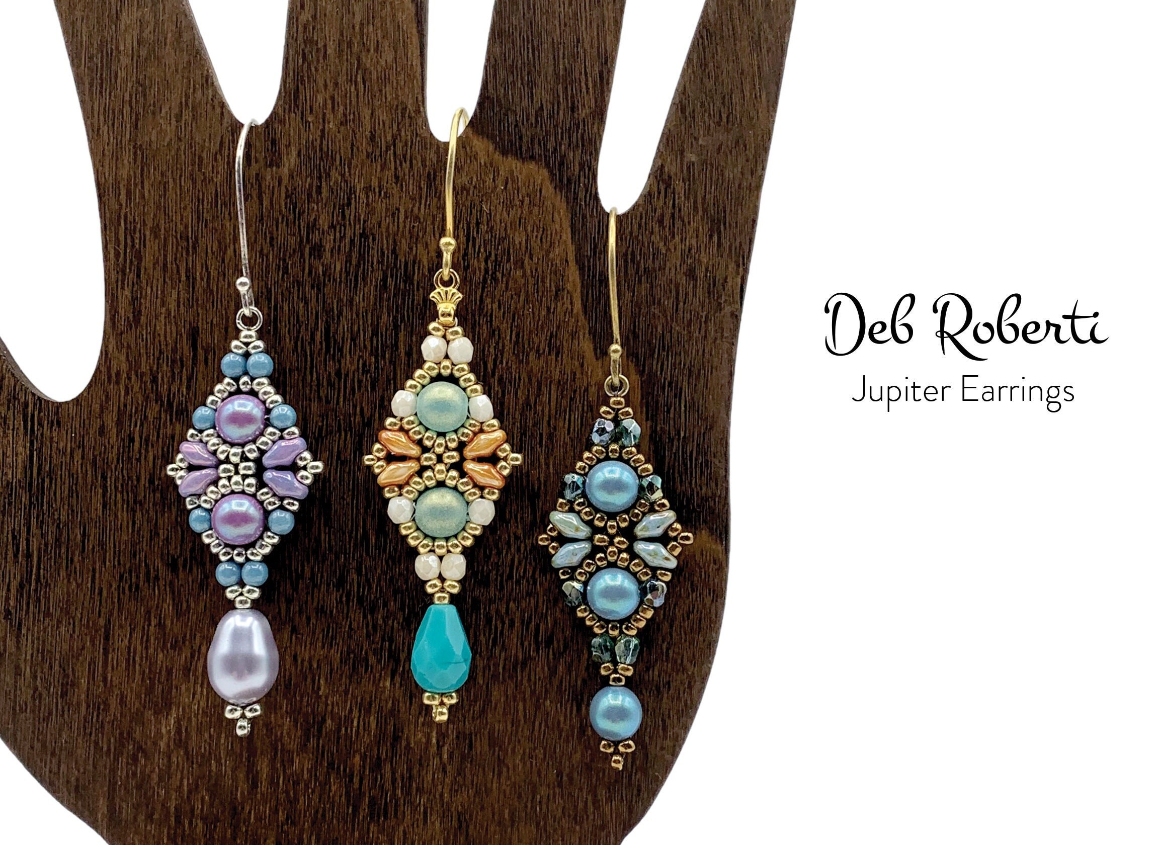 Jupiter Earrings Beaded Pattern Tutorial by Deb Roberti - Etsy