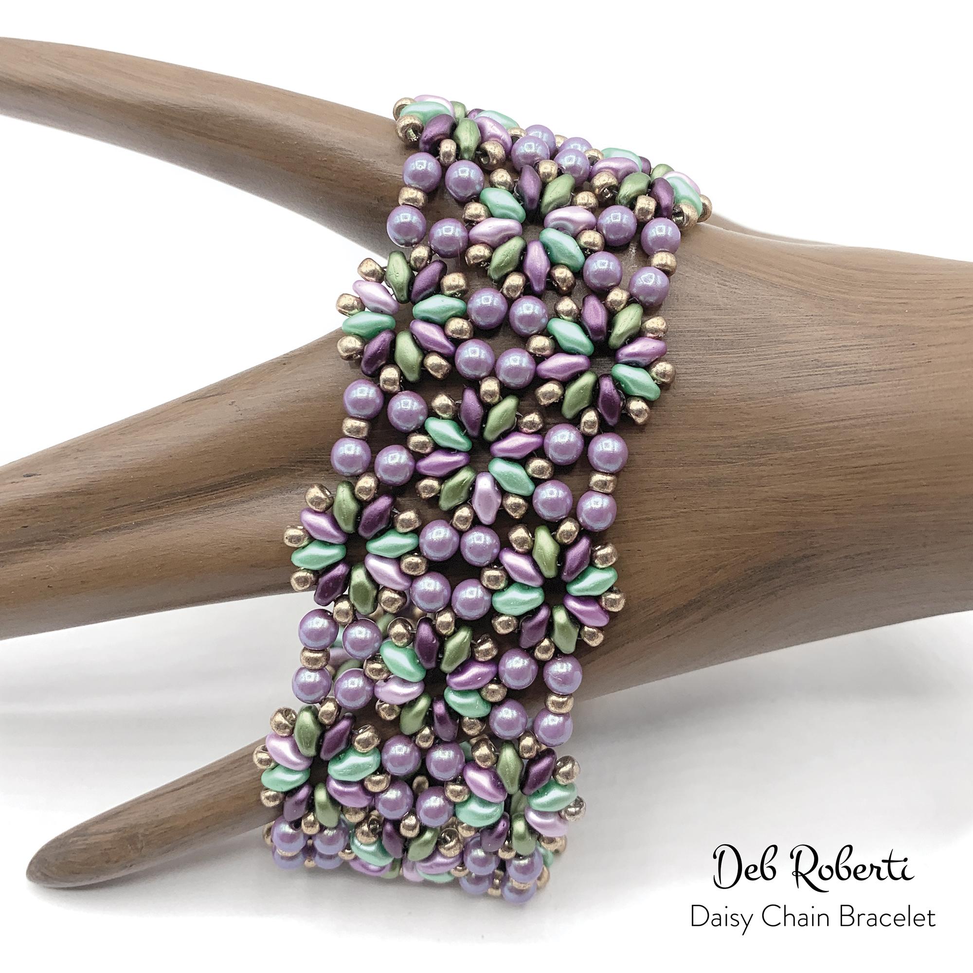 Daisy Chain Bracelet Beaded Pattern Tutorial by Deb Roberti (digital ...