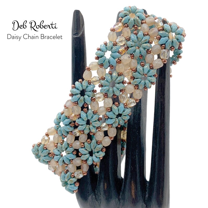 Daisy Chain Bracelet Beaded Pattern Tutorial by Deb Roberti (digital ...
