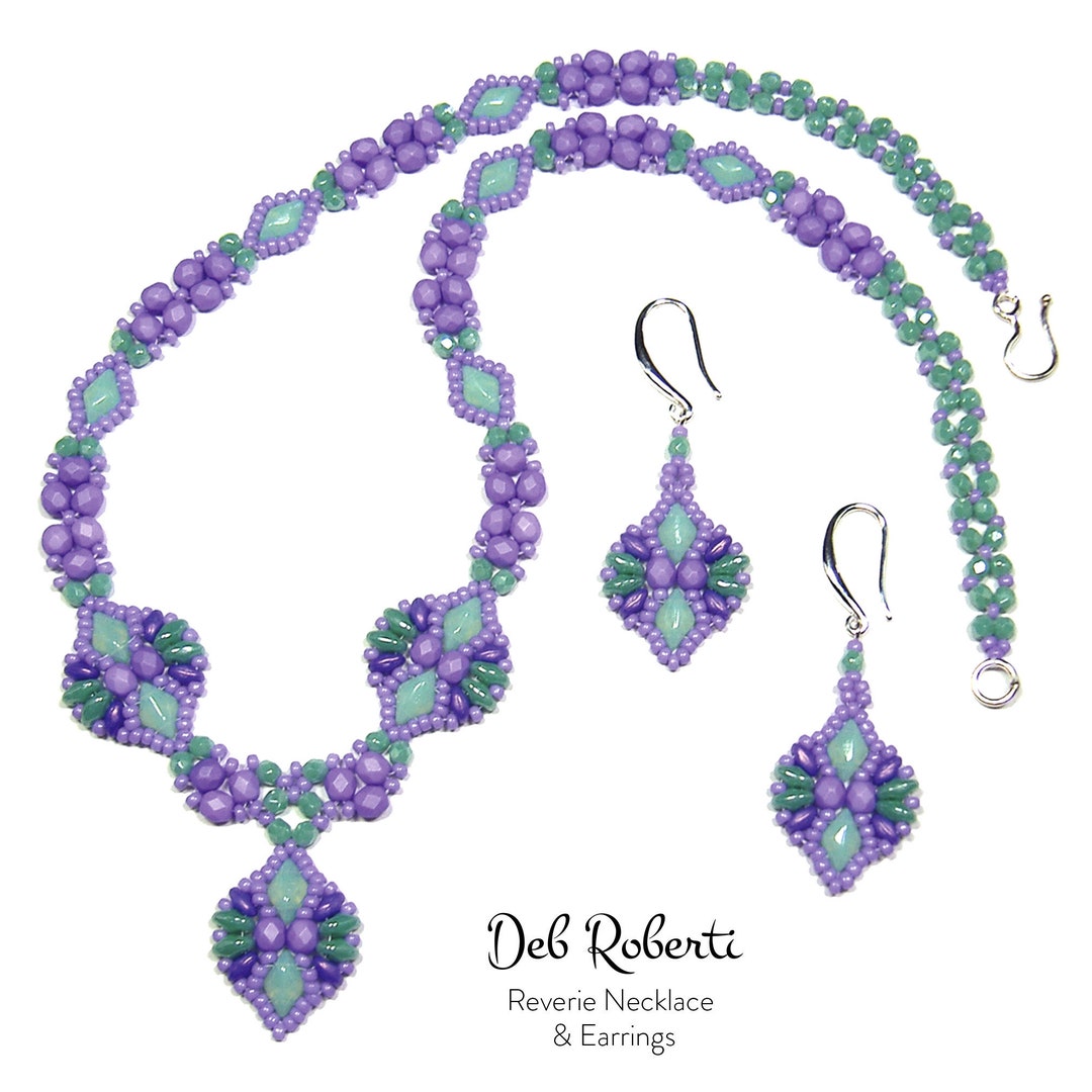 Reverie Necklace & Earrings Beaded Pattern Tutorial by Deb Roberti ...