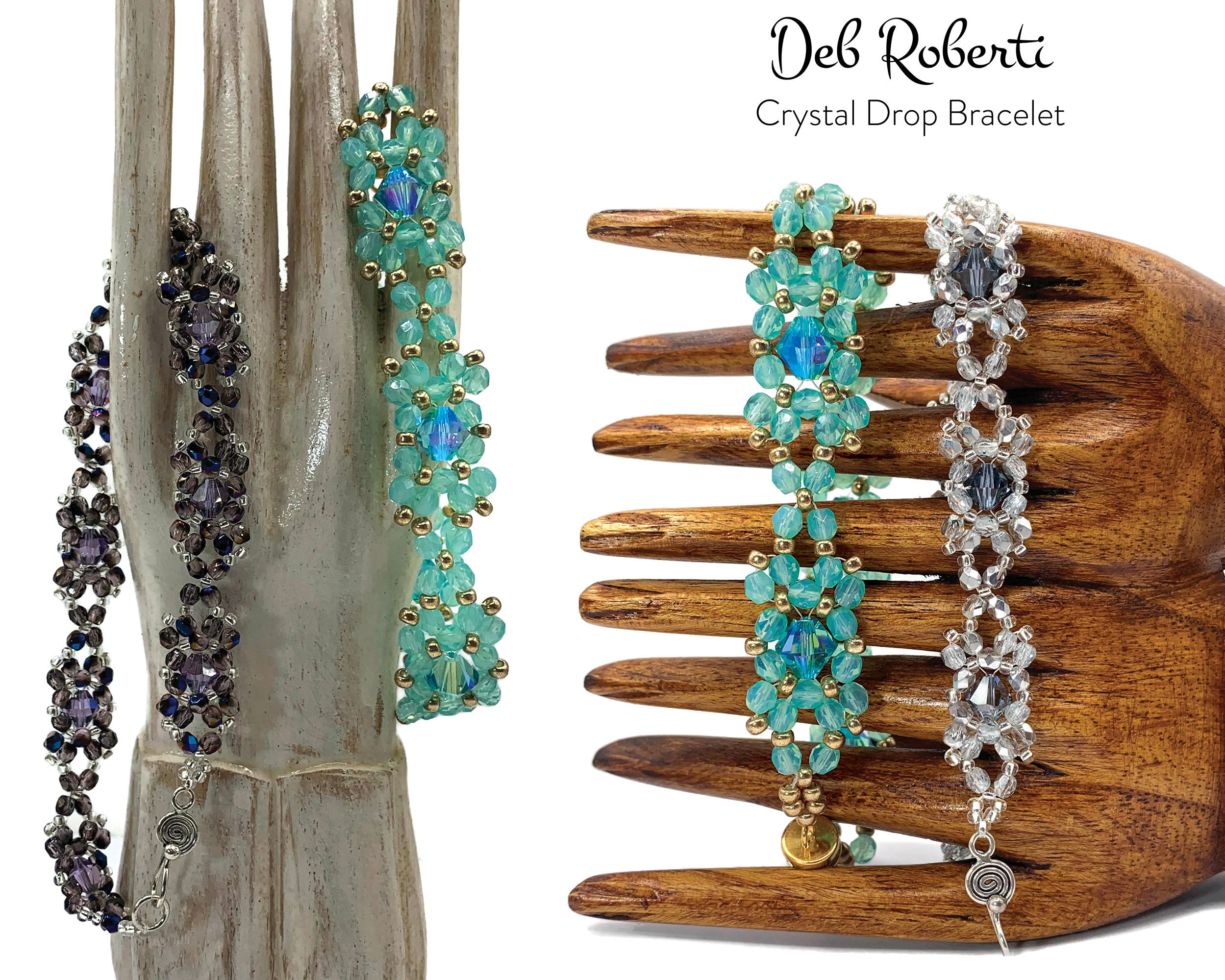 Crystal Drop Bracelet Beaded Pattern Tutorial by Deb Roberti - Etsy