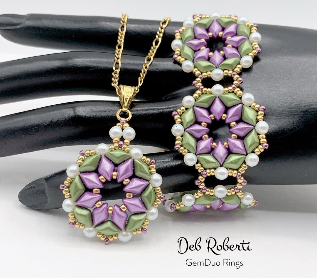 Gemduo Rings Beaded Pattern Tutorial by Deb Roberti (digital Download ...