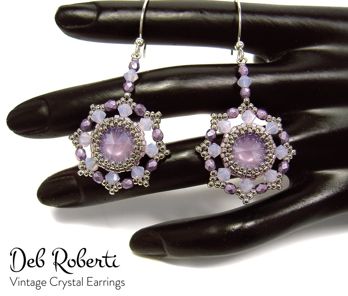 Vintage Crystal Earrings Beaded Pattern Tutorial by Deb - Etsy