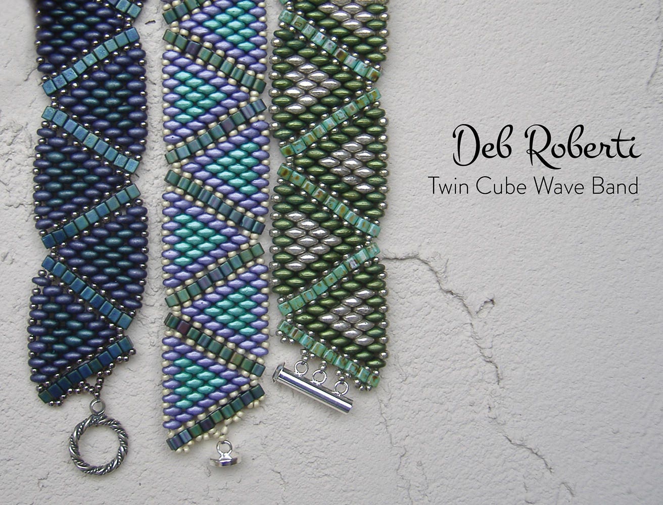 Twin Cube Wave Band Beaded Pattern Tutorial by Deb Roberti | Etsy