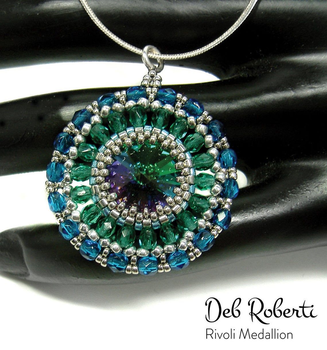 Rivoli Medallion Beaded Pattern Tutorial by Deb Roberti - Etsy