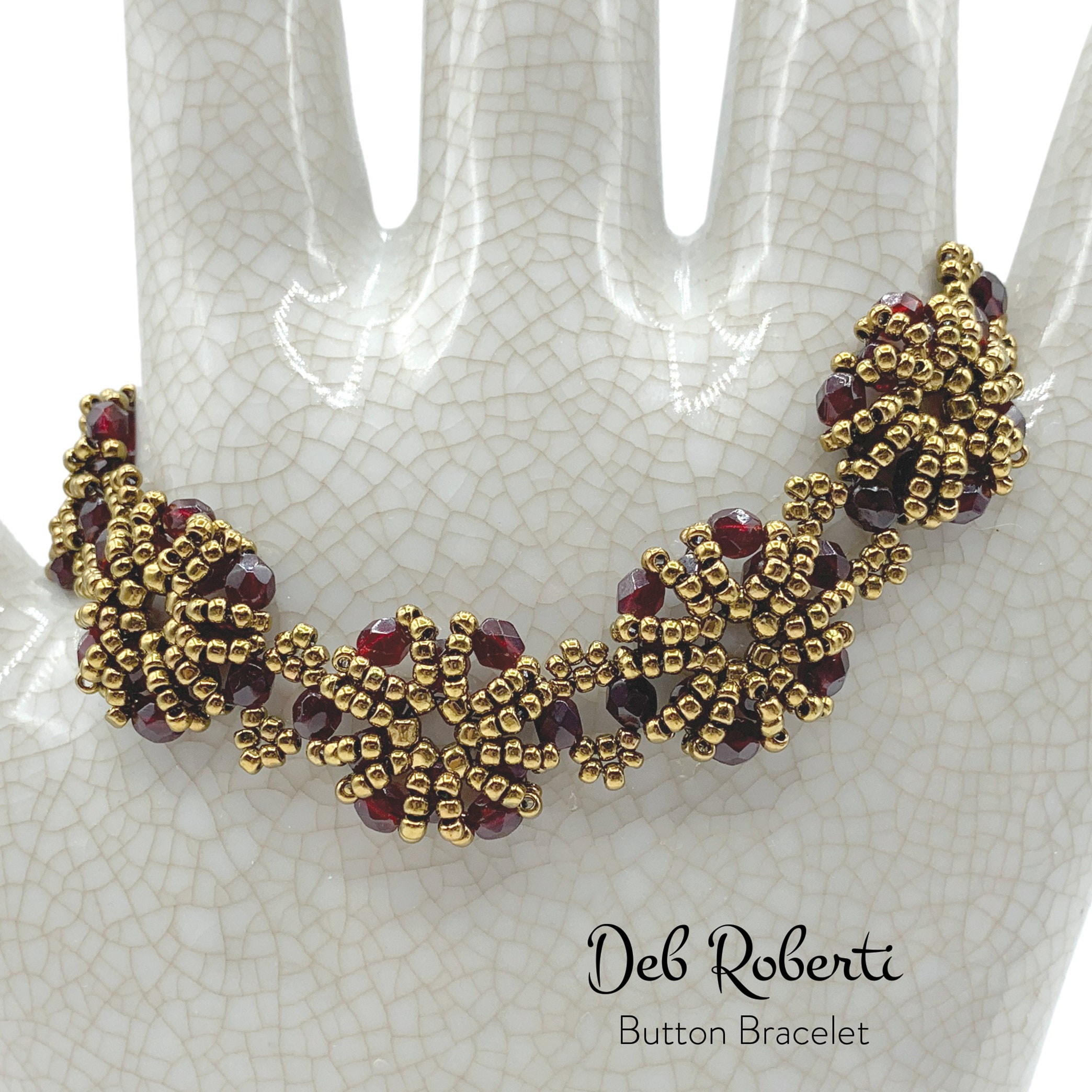 Button Bracelet Beaded Pattern Tutorial by Deb Roberti (digital ...