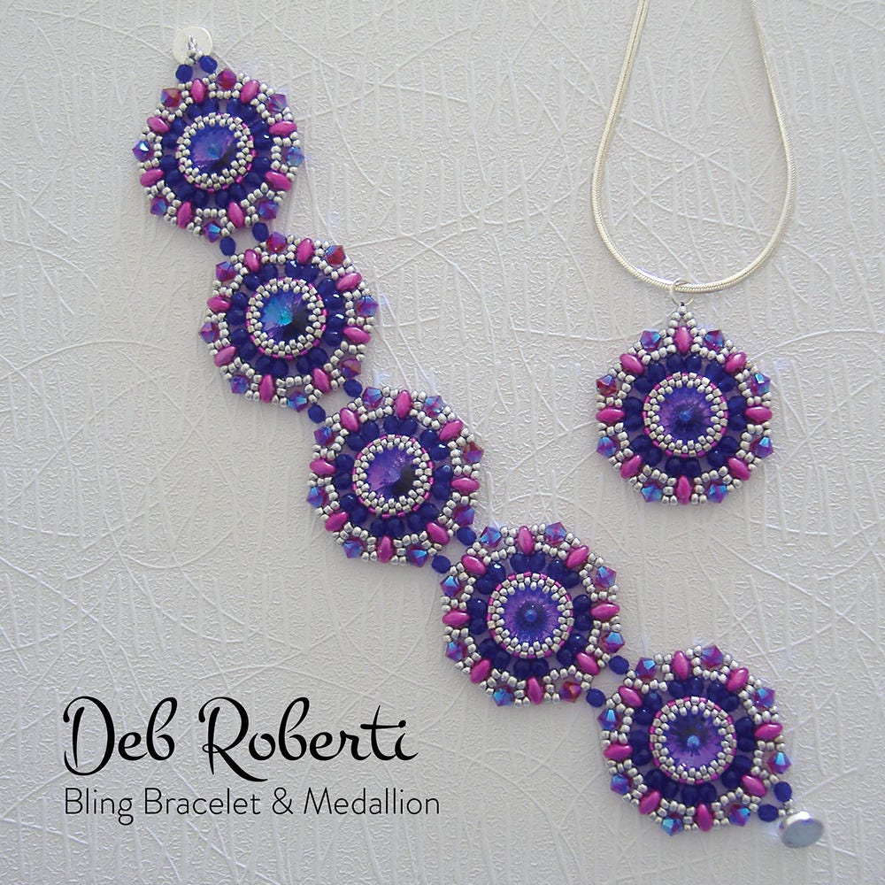 Bling Bracelet & Medallion Beaded Pattern Tutorial by Deb - Etsy