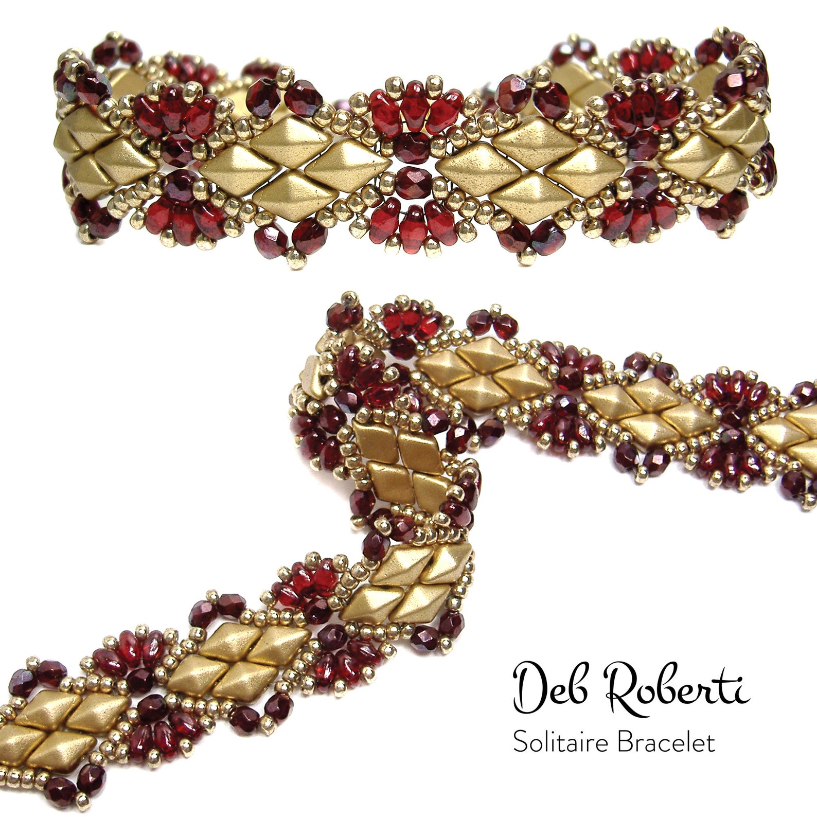 Solitaire Bracelets Beaded Pattern Tutorial by Deb Roberti (digital ...