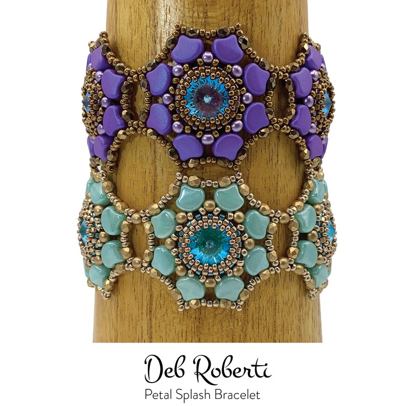 Petal Splash Bracelet Beaded Pattern Tutorial by Deb Roberti - Etsy