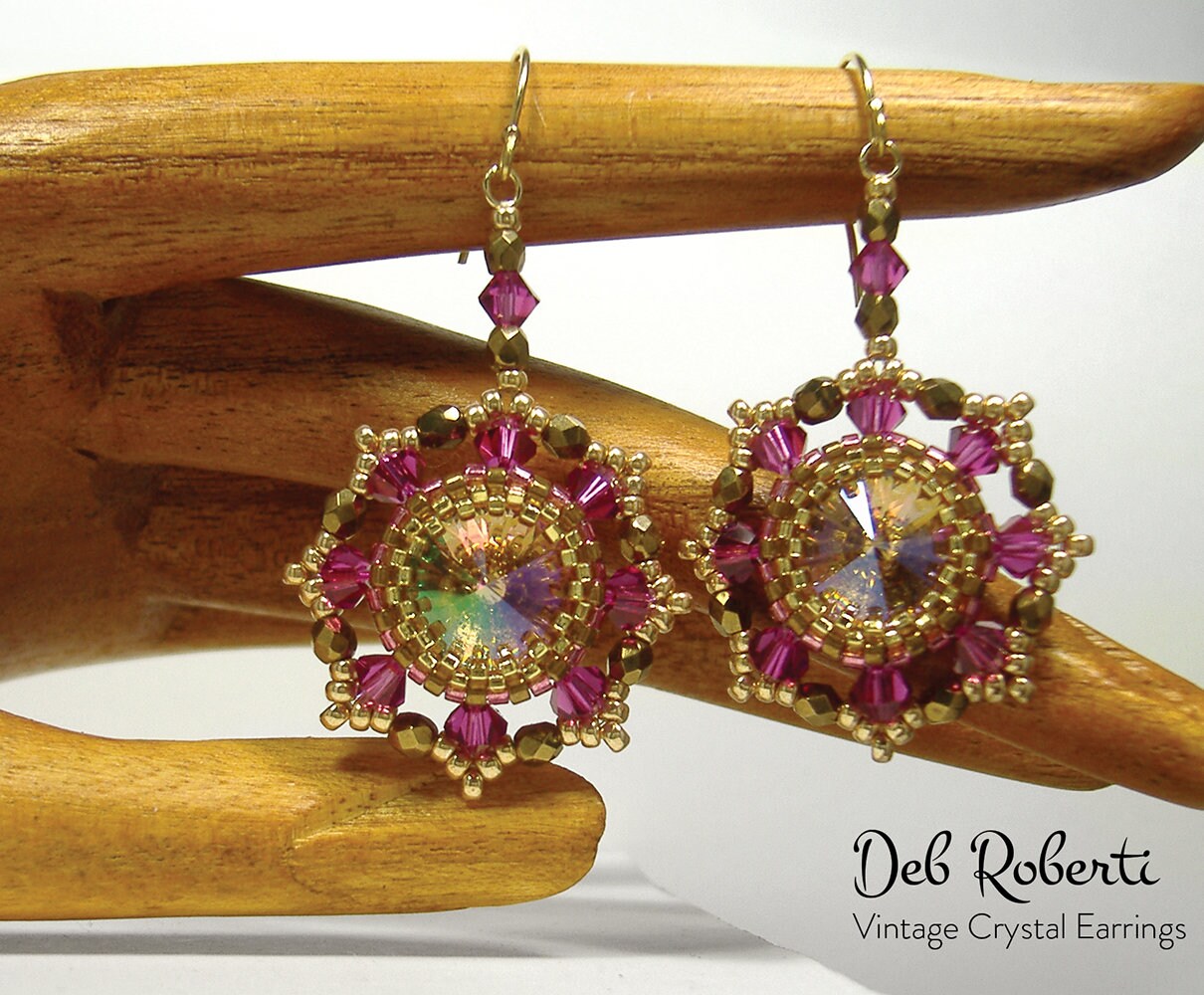 Vintage Crystal Earrings Beaded Pattern Tutorial by Deb - Etsy