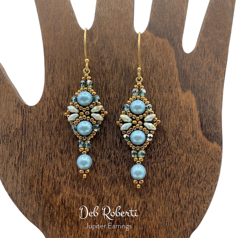 Jupiter Earrings Beaded Pattern Tutorial by Deb Roberti (digital ...