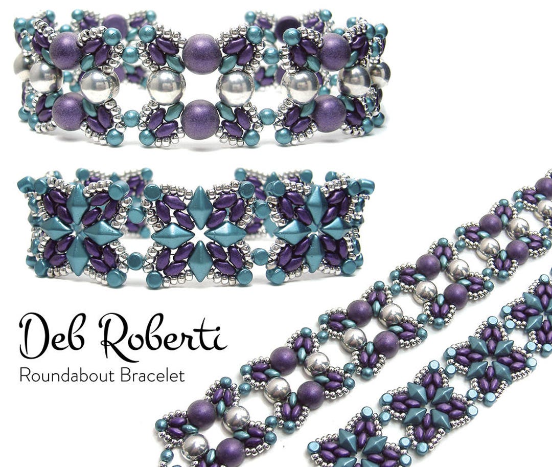 Roundabout Bracelet and Earrings Beaded Pattern Tutorial by Deb Roberti ...