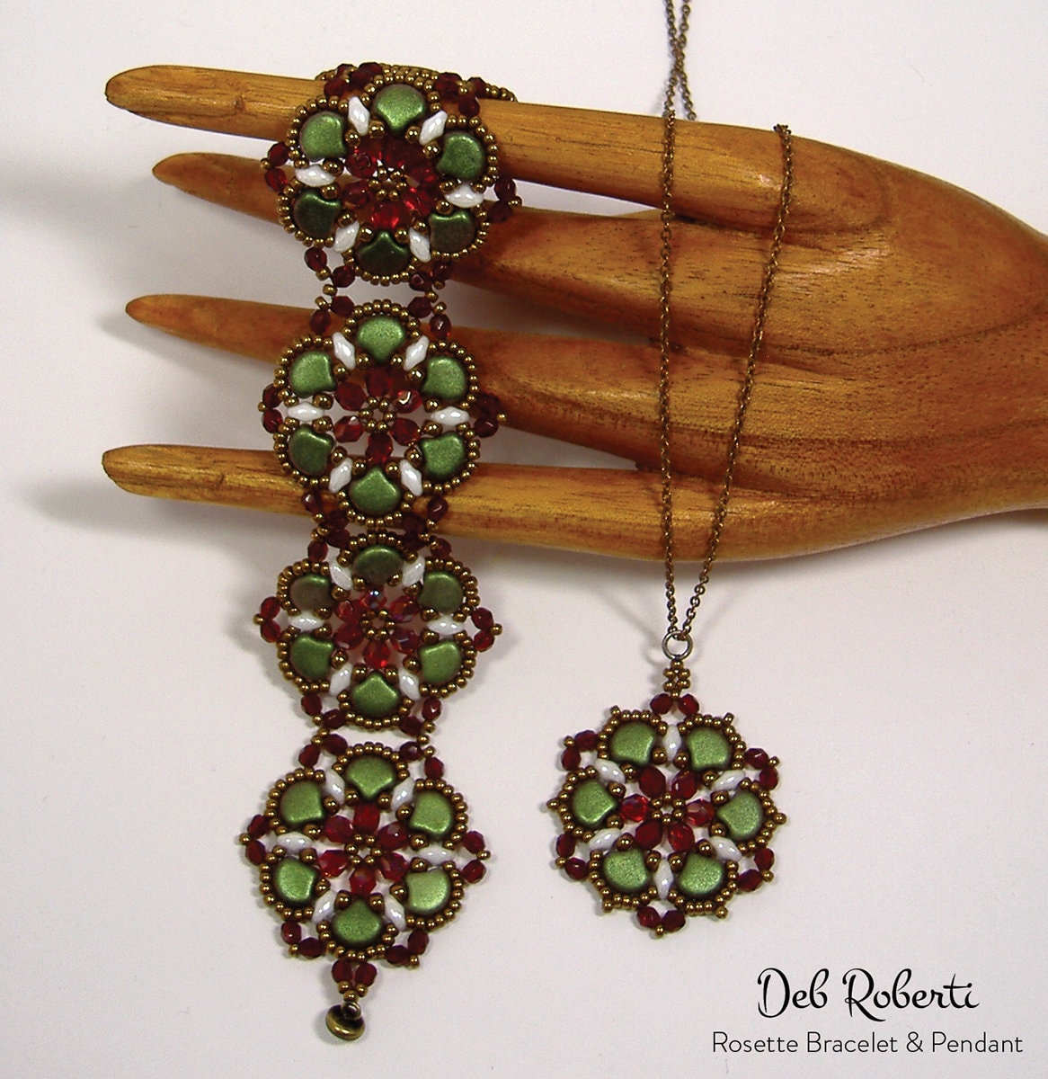 Rosette Bracelet & Pendant Beaded Pattern Tutorial by Deb Roberti ...