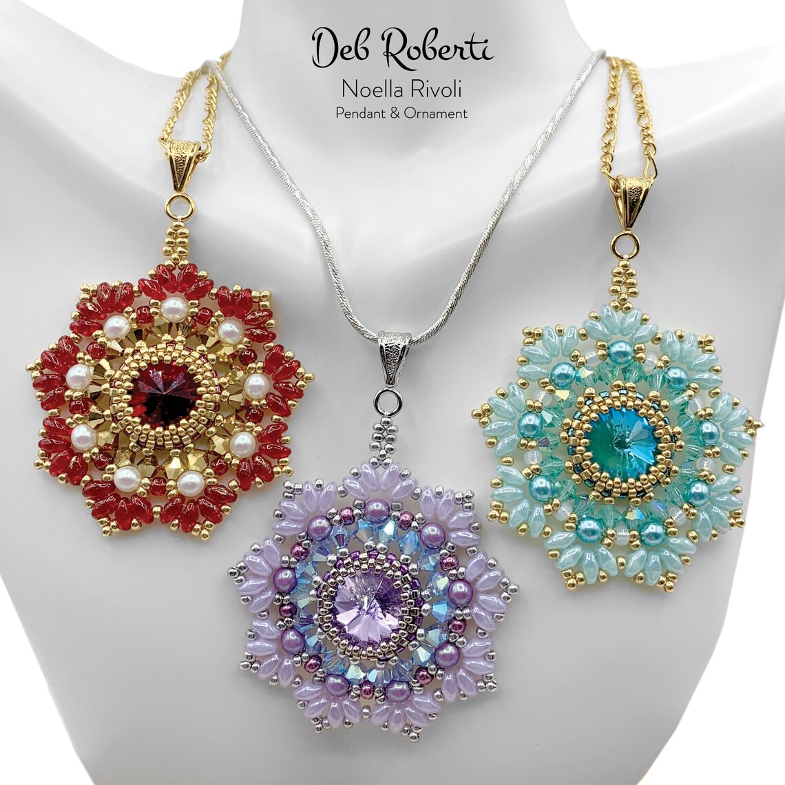 Noella Rivoli Pendant & Ornament Beaded Pattern Tutorial by - Etsy