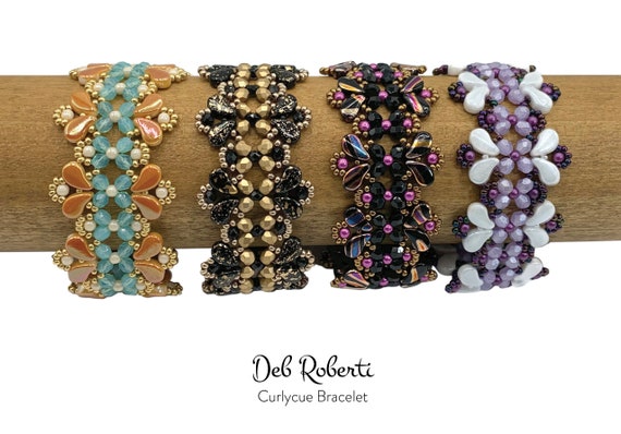 Curlycue Bracelet Beaded Pattern Tutorial by Deb Roberti - Etsy