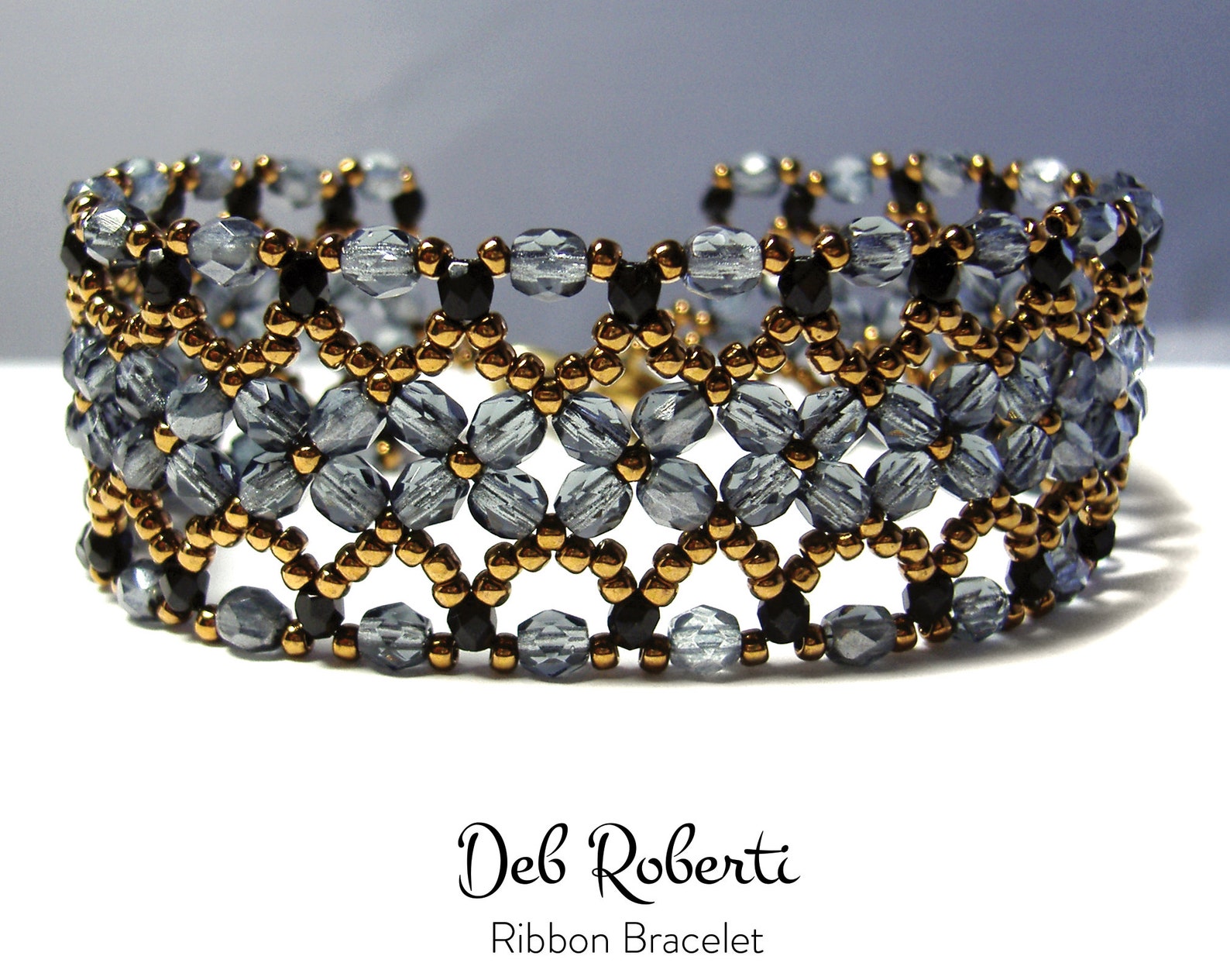 Ribbon Bracelet Beaded Pattern Tutorial by Deb Roberti | Etsy