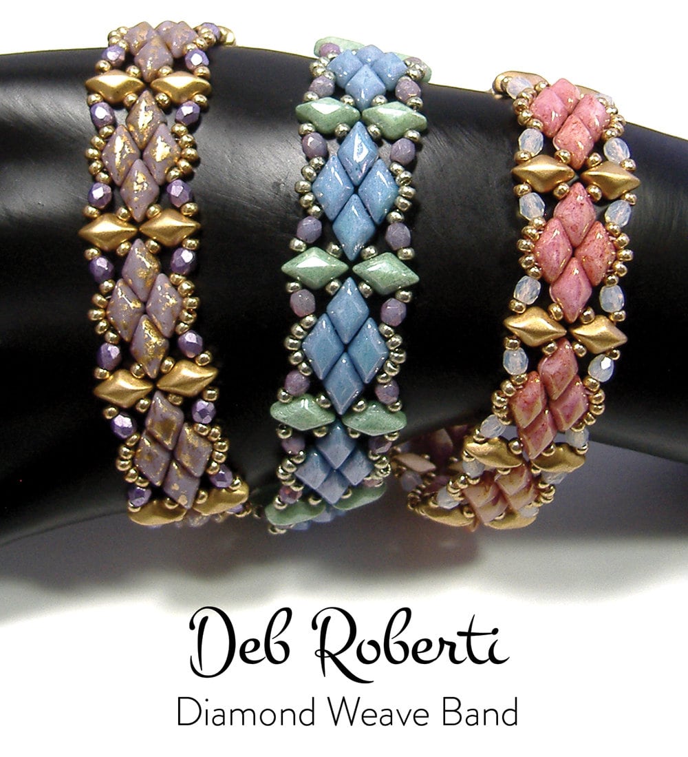 Diamond Weave Band Beaded Pattern Tutorial by Deb Roberti - Etsy