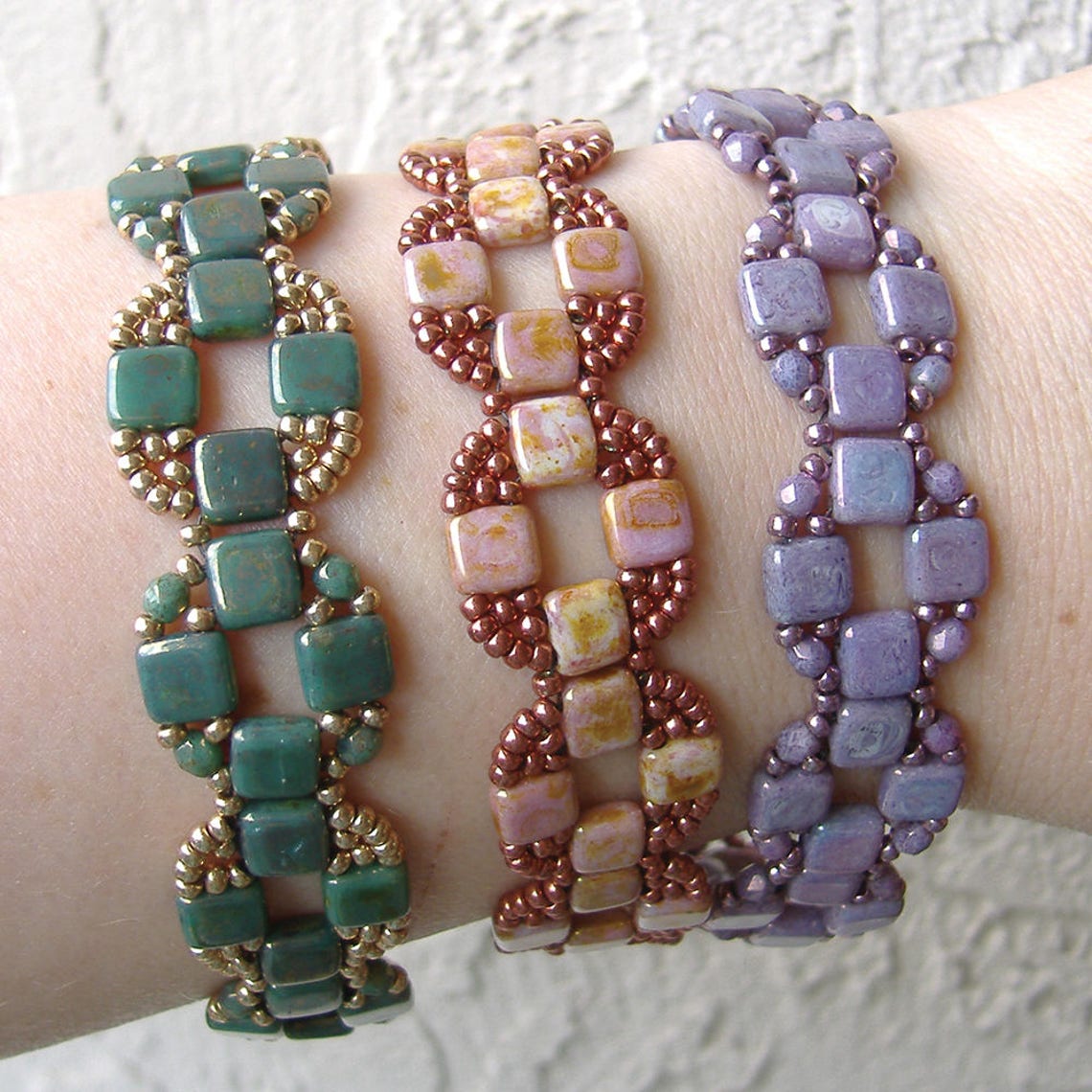 Coin Bands Beaded Pattern Tutorial by Deb Roberti digital - Etsy