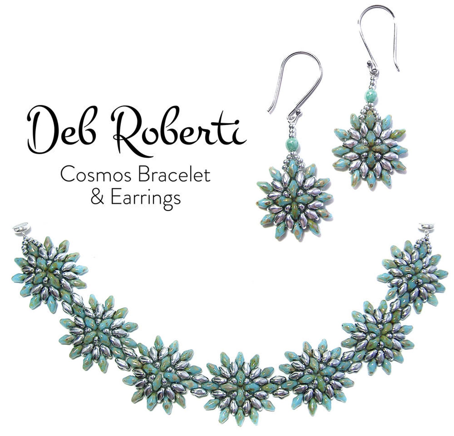 Cosmos Bracelet and Earrings Beaded Pattern Tutorial by Deb - Etsy