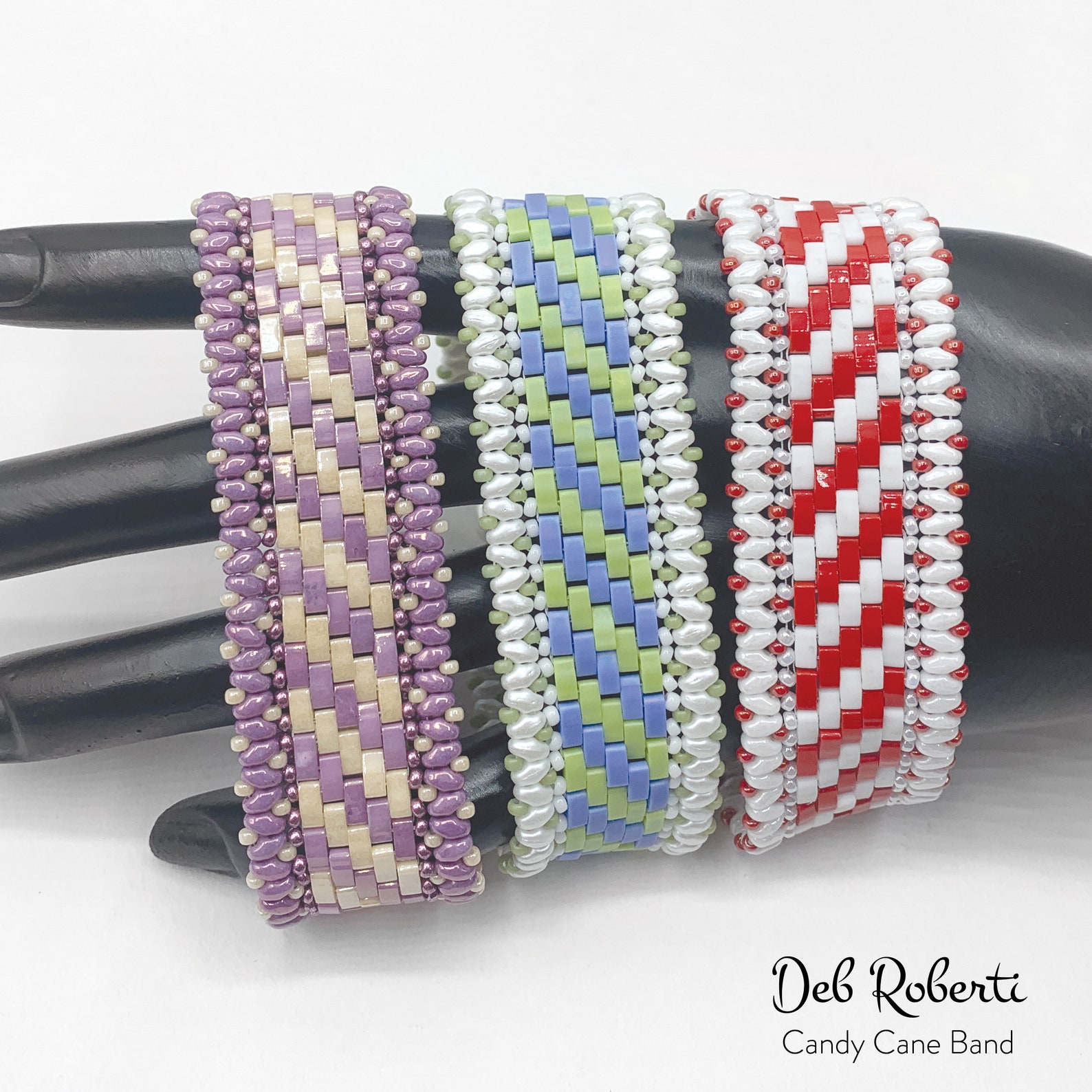 Candy Cane Band Beaded Pattern Tutorial by Deb Roberti (digital ...