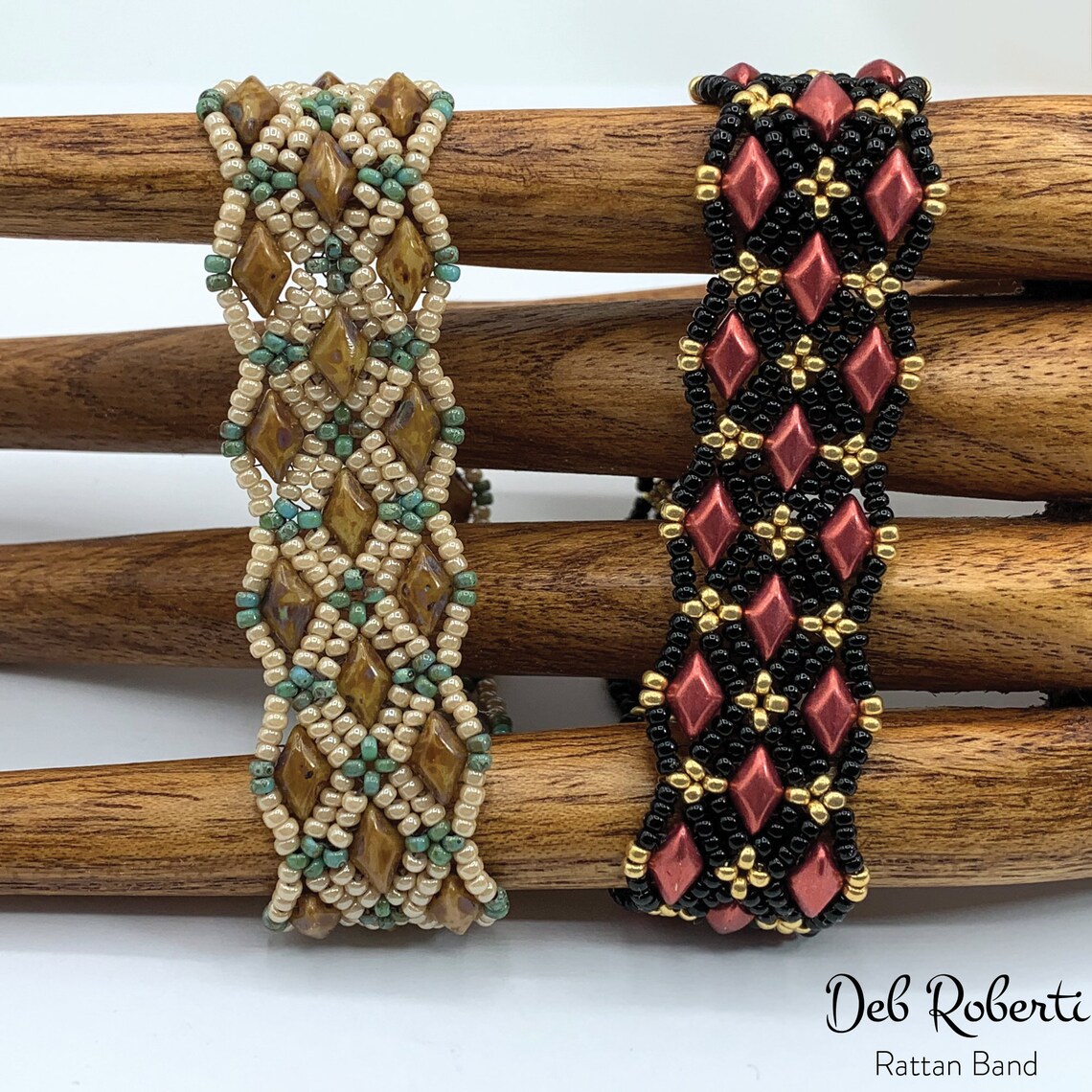 Rattan Band Beaded Pattern Tutorial by Deb Roberti digital - Etsy