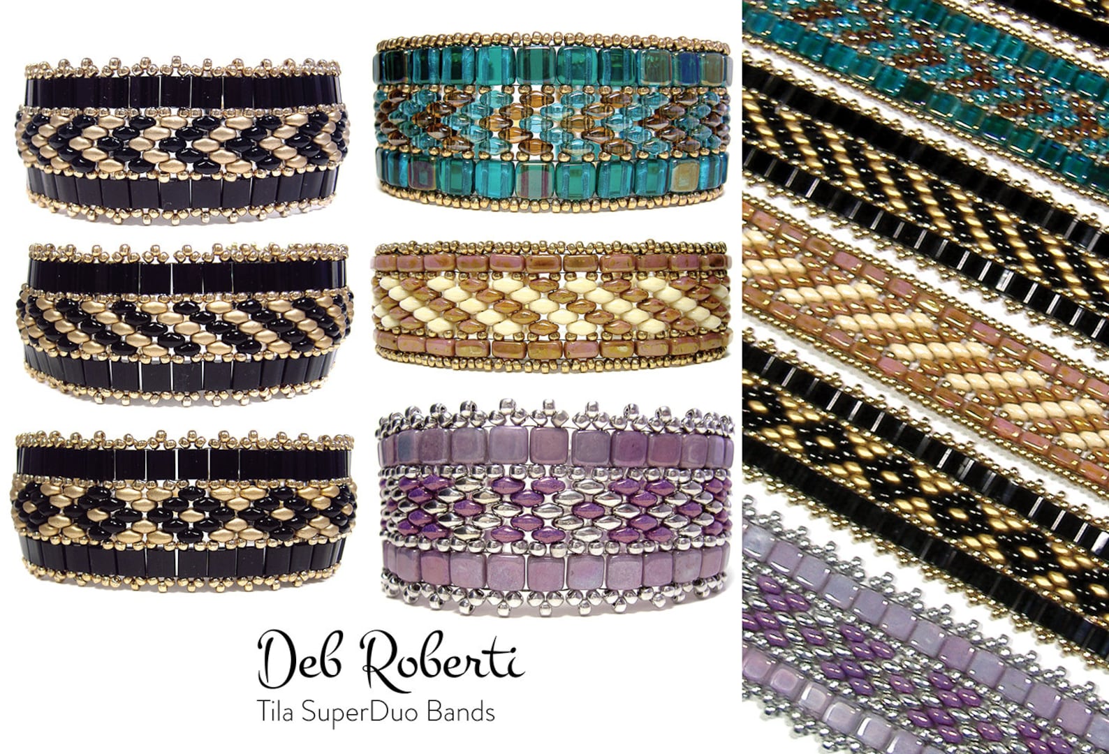 Tila Superduo Bands Beaded Pattern Tutorial by Deb Roberti digital ...