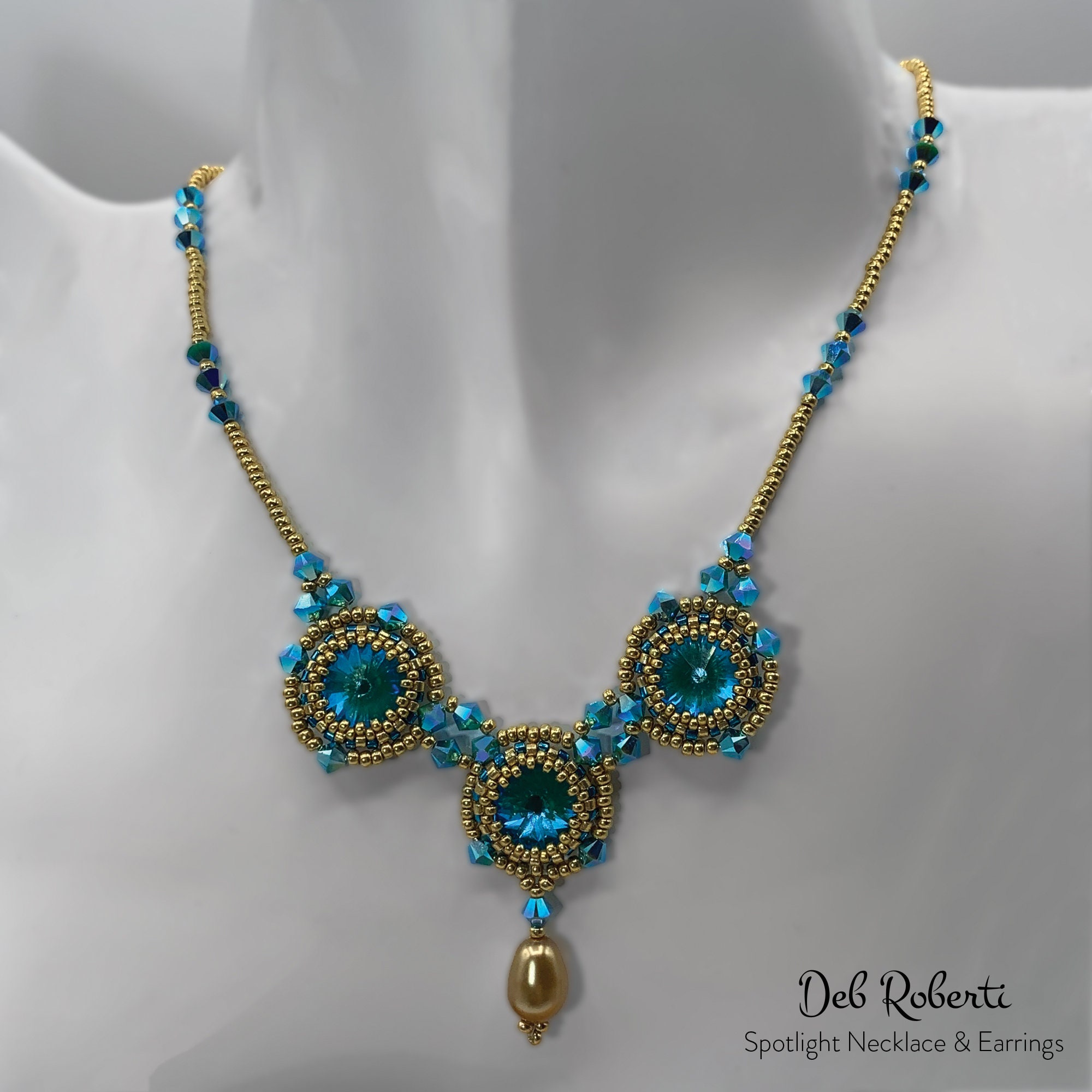 Spotlight Necklace & Earrings Beaded Pattern Tutorial by Deb - Etsy