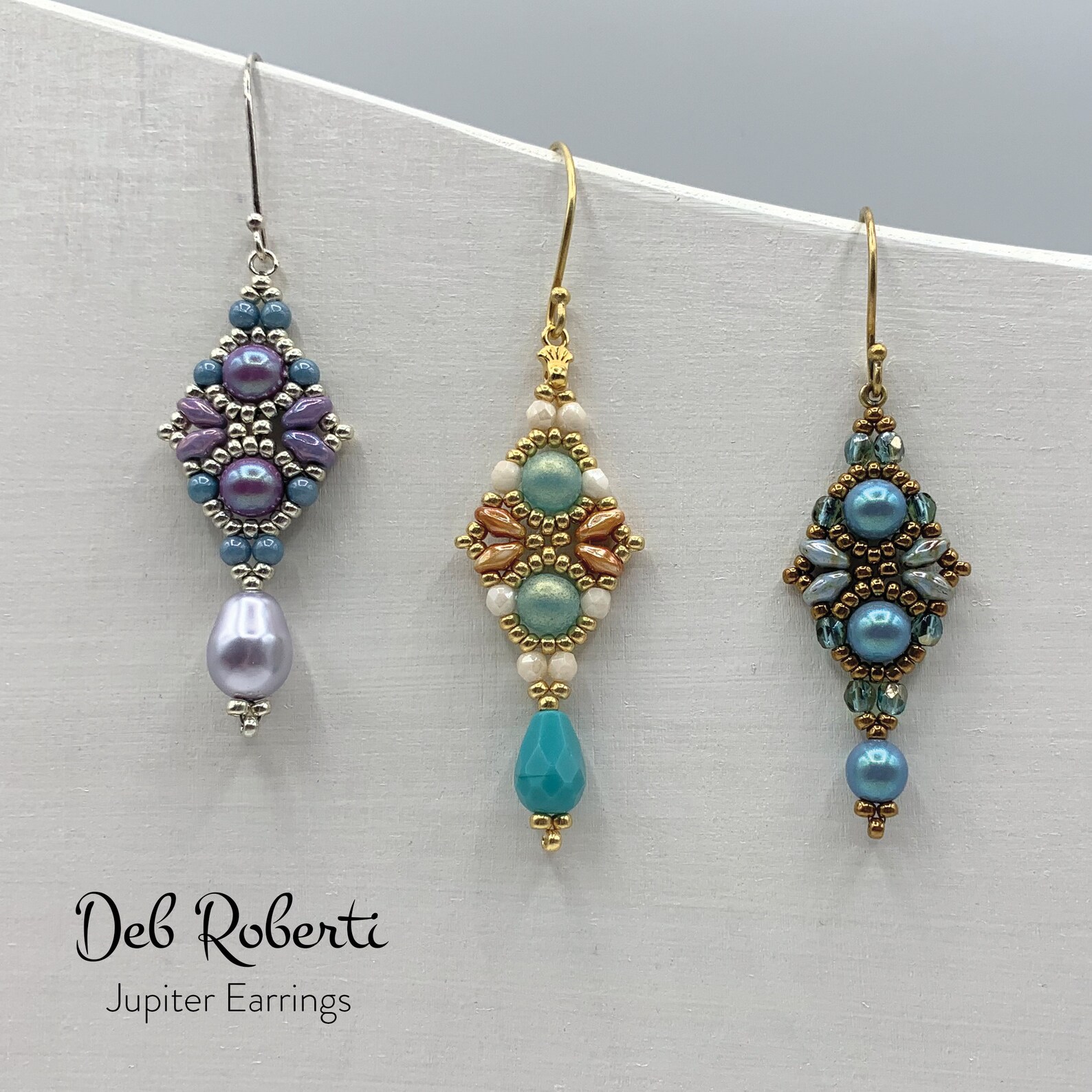 Jupiter Earrings Beaded Pattern Tutorial by Deb Roberti (digital ...