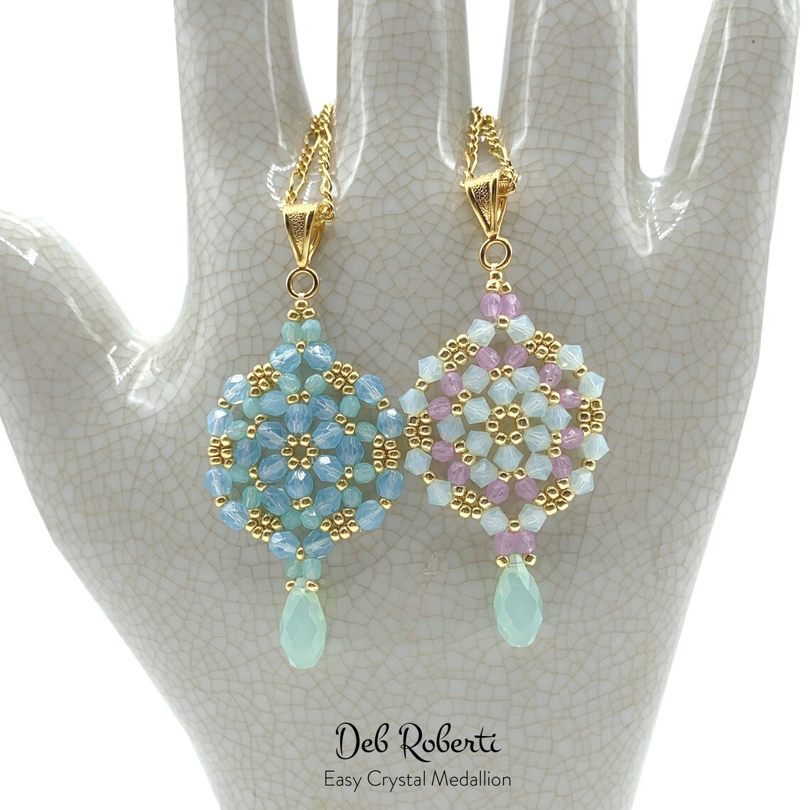 Easy Crystal Medallion Beaded Pattern Tutorial by Deb Roberti - Etsy