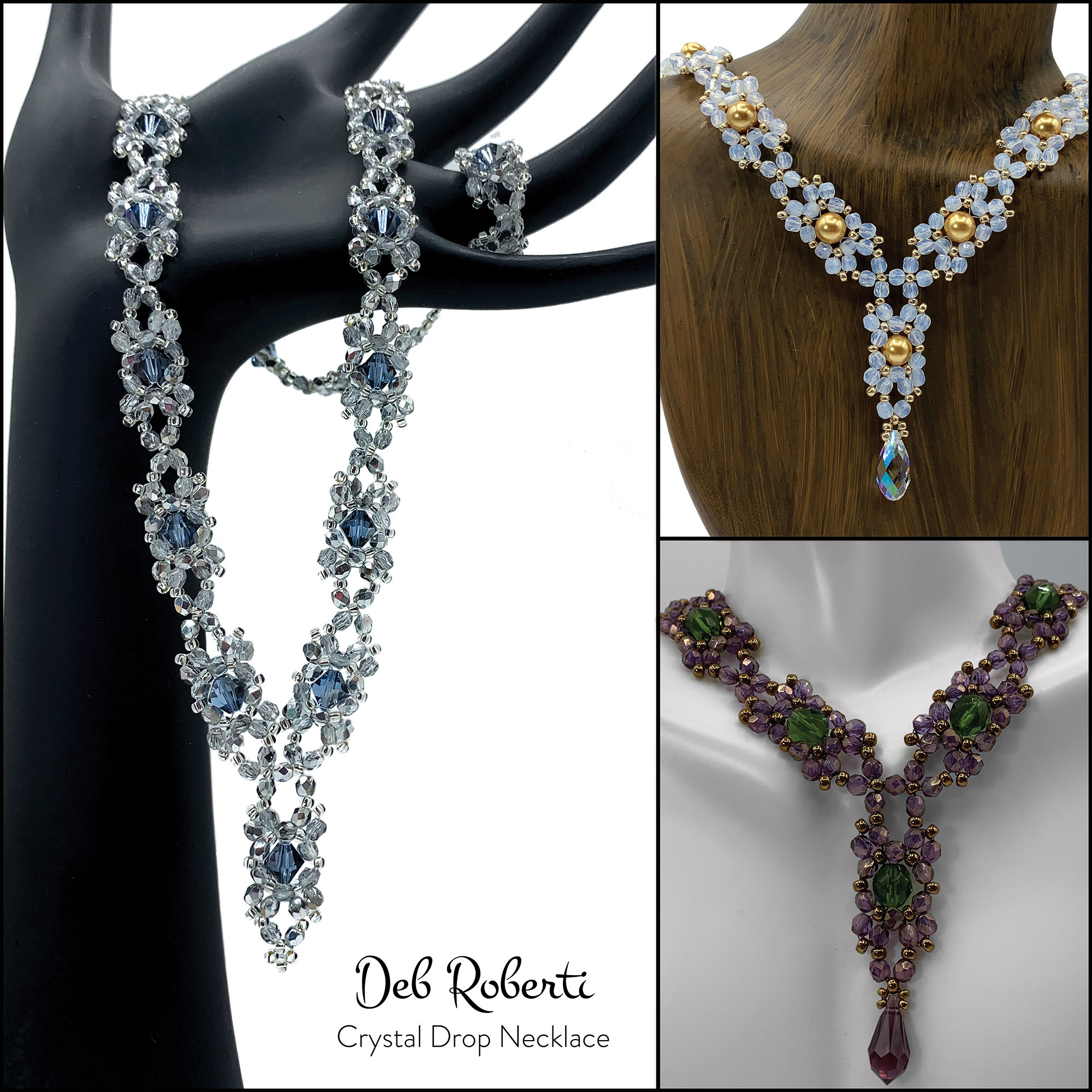 Crystal Drop Necklace Beaded Pattern Tutorial by Deb Roberti (digital ...