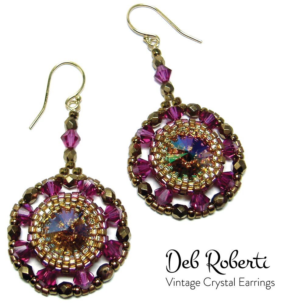 Vintage Crystal Earrings Beaded Pattern Tutorial by Deb - Etsy