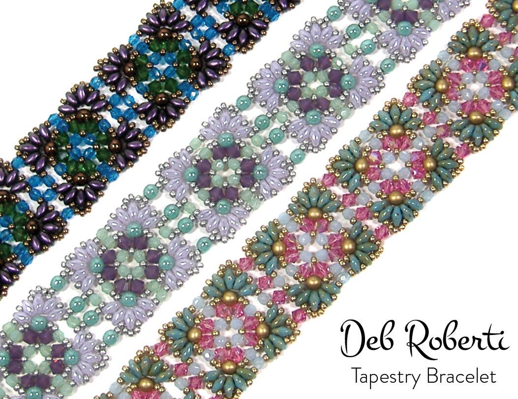 Tapestry Bracelet Beaded Pattern Tutorial by Deb Roberti - Etsy
