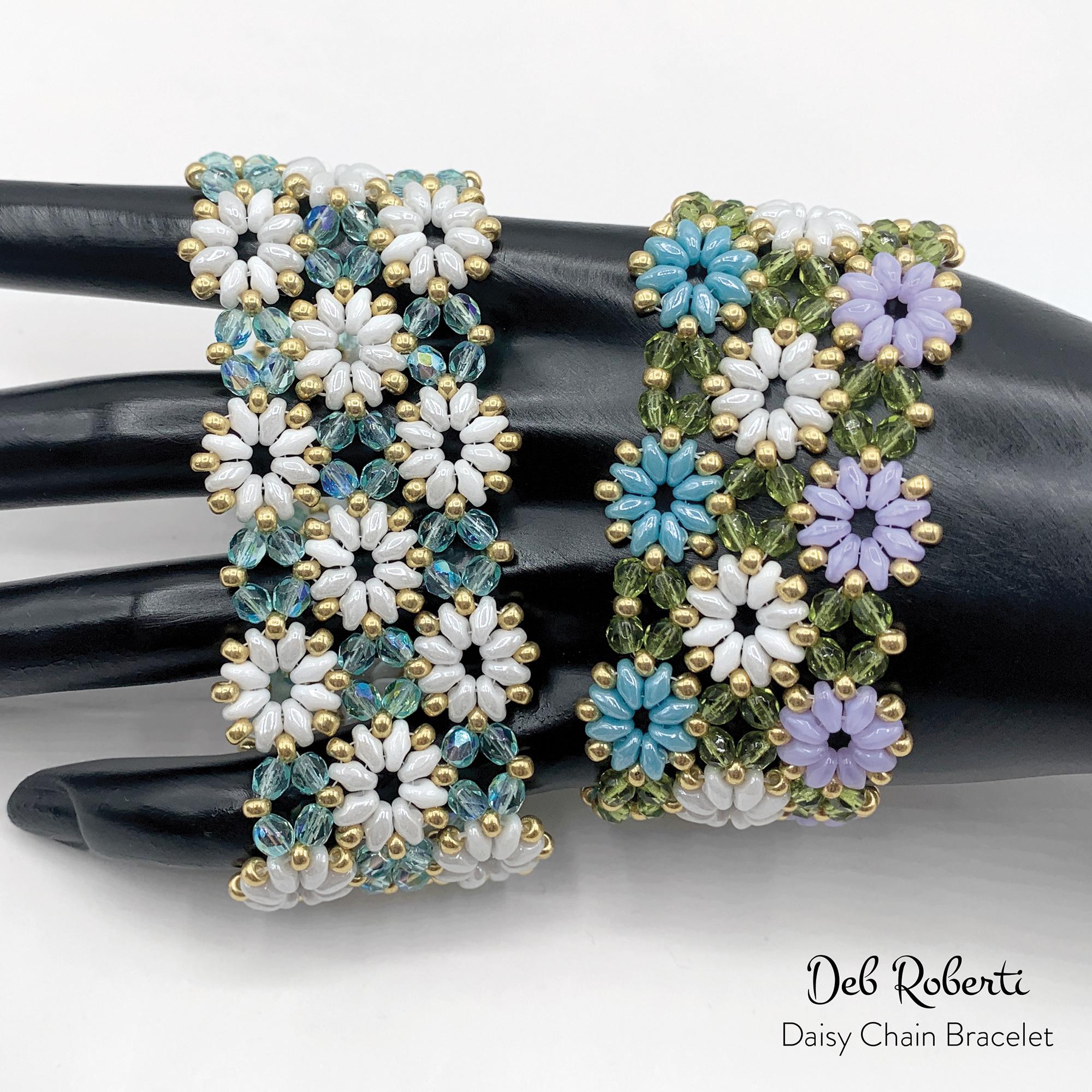 Daisy Chain Bracelet Beaded Pattern Tutorial by Deb Roberti (digital ...