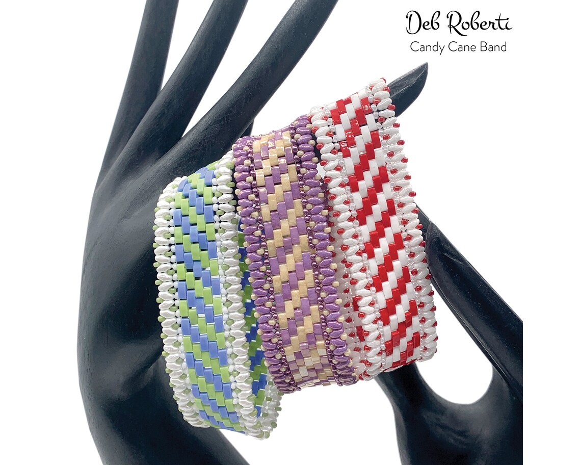 Candy Cane Band Beaded Pattern Tutorial by Deb Roberti (digital ...