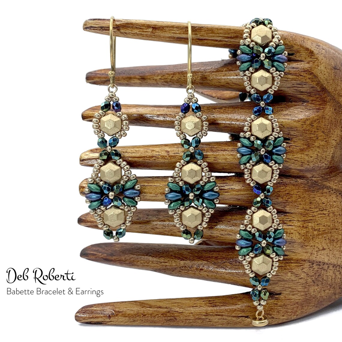 Babette Bracelet & Earrings Beaded Pattern Tutorial by Deb - Etsy