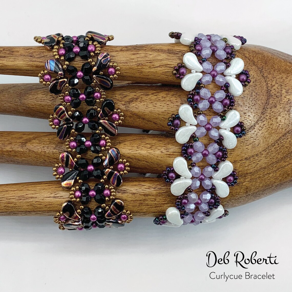 Curlycue Bracelet Beaded Pattern Tutorial by Deb Roberti - Etsy