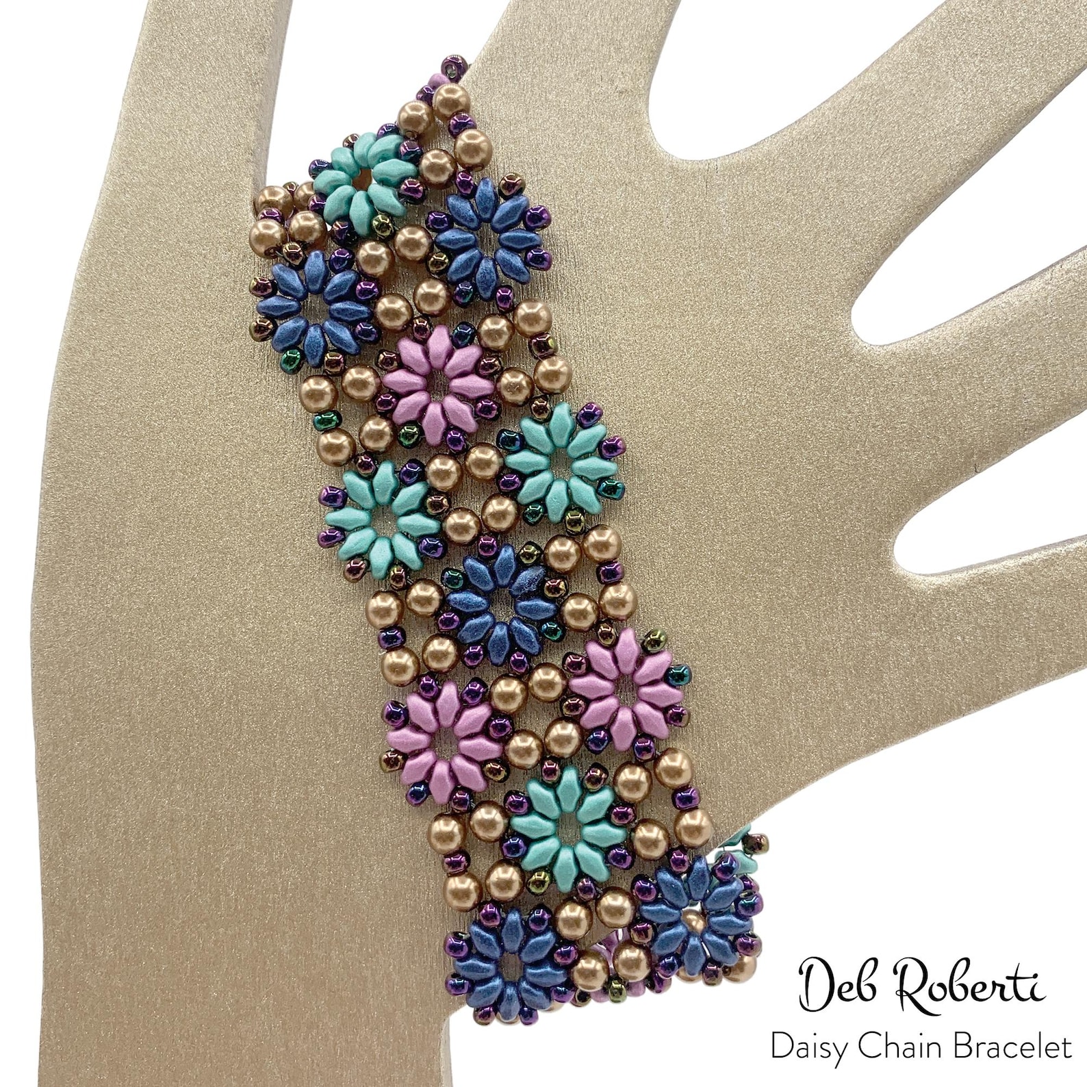 Daisy Chain Bracelet Beaded Pattern Tutorial by Deb Roberti (digital ...